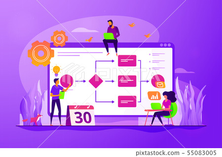 Business process management concept vector... - Stock Illustration ...