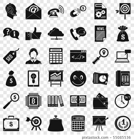 Business marketing icons set, simple style - Stock Illustration ...