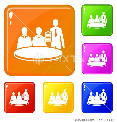 Round table icons set vector color - Stock Illustration [55085558] - PIXTA