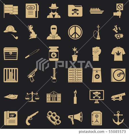 Crime icons set, simple style - Stock Illustration [55085573] - PIXTA