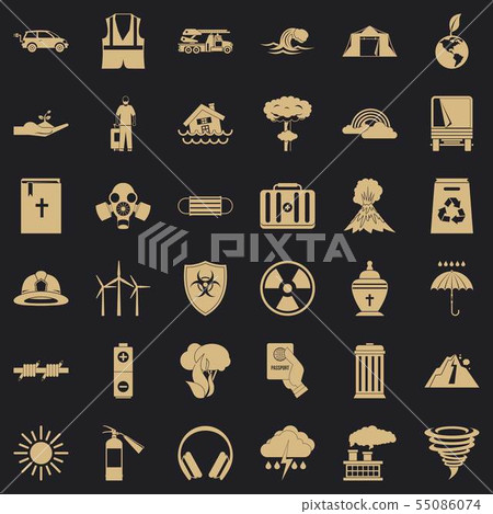 Disaster icons set, simple style - Stock Illustration [55086074] - PIXTA