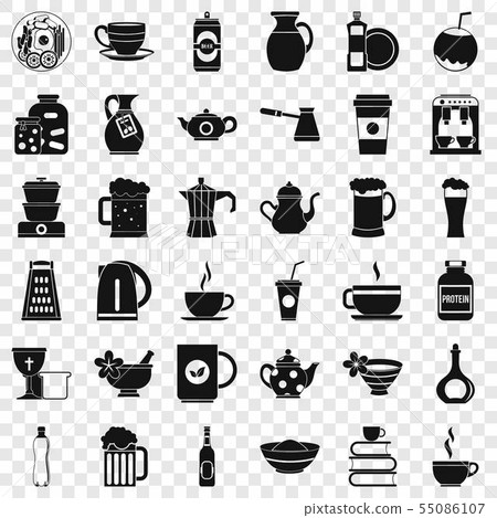 Crockery icons set, simple style - Stock Illustration [55086107] - PIXTA