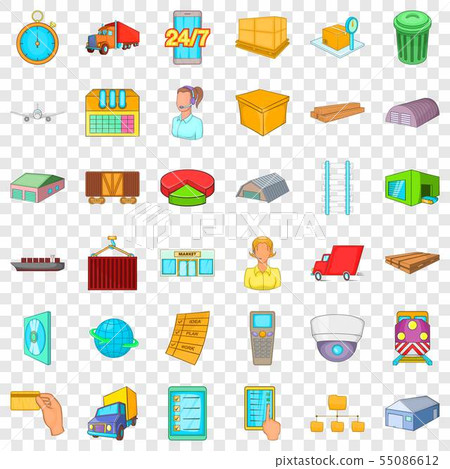 Delivery icons set, cartoon style - Stock Illustration [55086612] - PIXTA