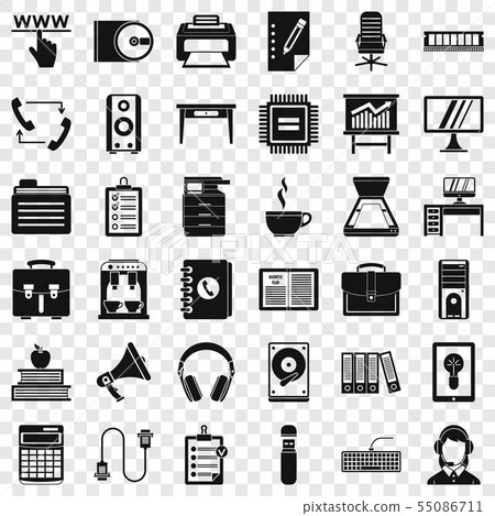 Work folder icons set, simple style-插圖素材 [55086711] - PIXTA圖庫