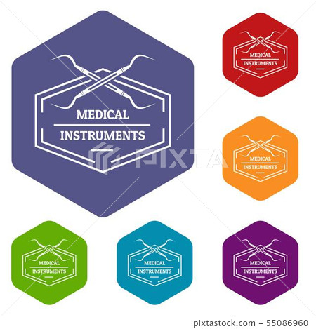 Medical instrument icons vector hexahedron - Stock Illustration ...