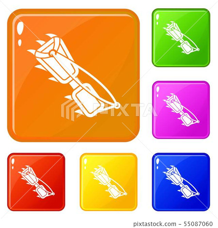 Hiking boot spike icons set vector color-插圖素材 [55087060] - PIXTA圖庫