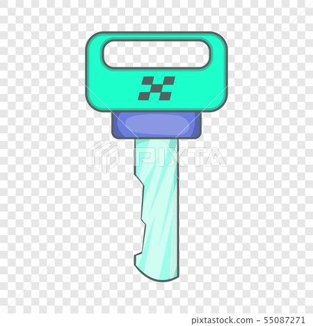 Key to race cars icon, cartoon style - Stock Illustration [55087271 ...