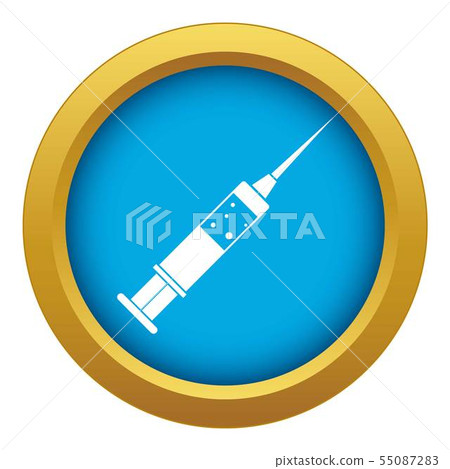 Injection syringe icon blue vector isolated - Stock Illustration ...