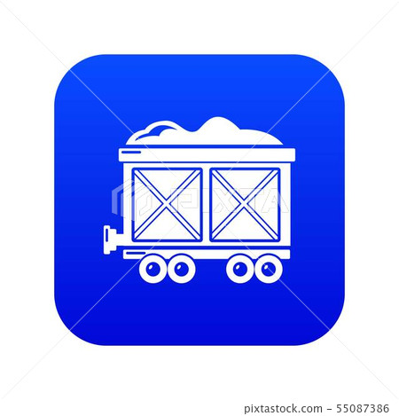 Railway wagon icon blue vector - Stock Illustration [55087386] - PIXTA