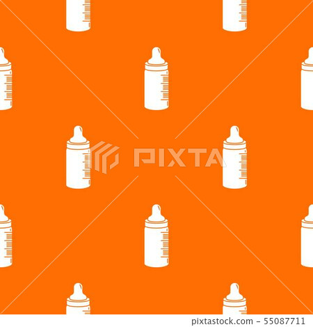 Baby bottle pattern vector orange - Stock Illustration [55087711] - PIXTA