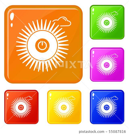 Switch sun off icons set vector color - Stock Illustration [55087816 ...