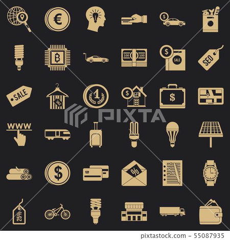 Save economy icons set, simple style - Stock Illustration [55087935 ...