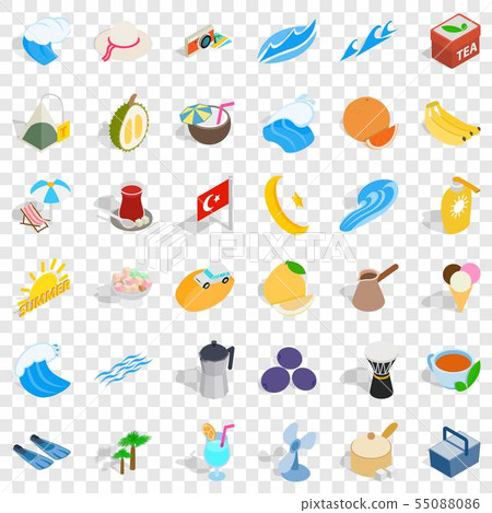 Turkey tourism icons set, isometric style - Stock Illustration ...