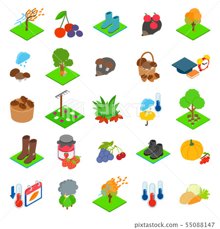 Harvest icons set, isometric style - Stock Illustration [55088147] - PIXTA