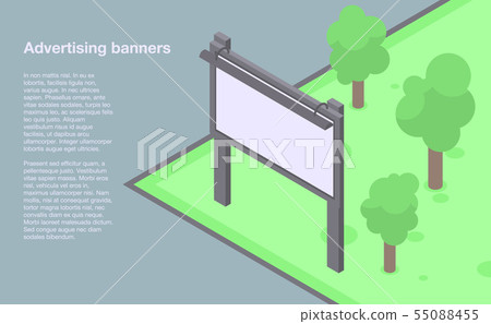 Advertising street banner, isometric style - Stock Illustration ...