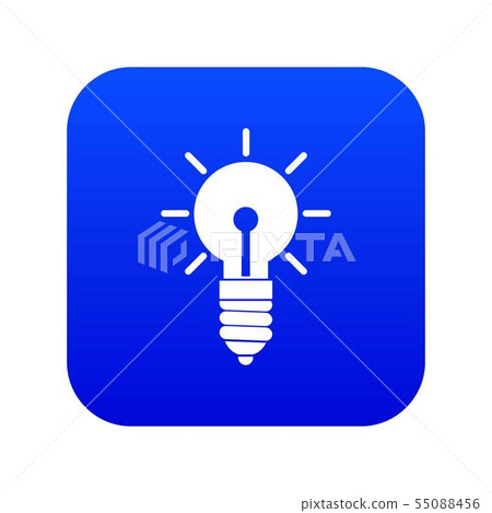Light bulb idea icon digital blue - Stock Illustration [55088456] - PIXTA