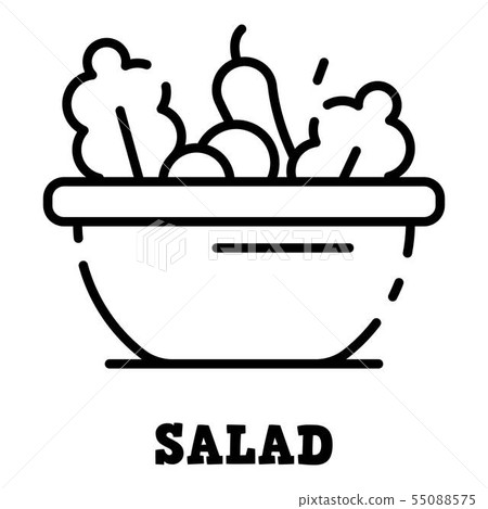 Salad icon, outline style-插圖素材 [55088575] - PIXTA圖庫