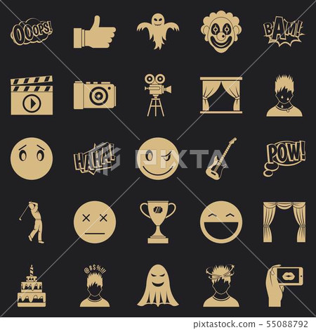 Affective icons set, simple style - Stock Illustration [55088792] - PIXTA