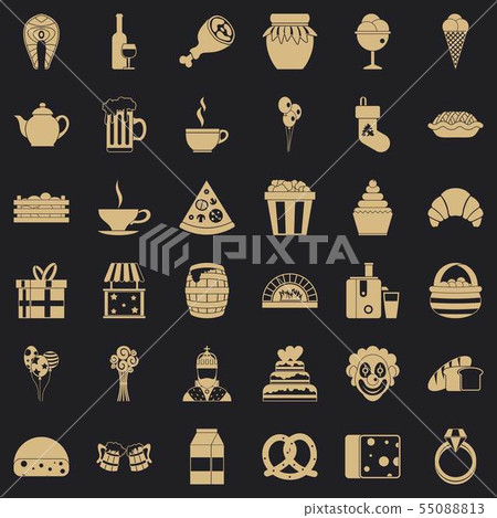 Present icons set, simple style - Stock Illustration [55088813] - PIXTA