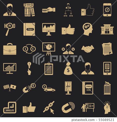 Business computer icons set, simple style-插圖素材 [55089521] - PIXTA圖庫