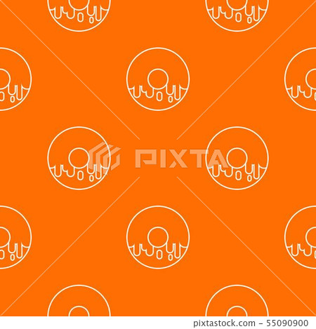 Donut pattern vector orange - Stock Illustration [55090900] - PIXTA