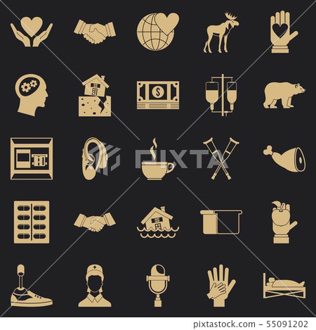 Endowment icons set, simple style - Stock Illustration [55091202] - PIXTA