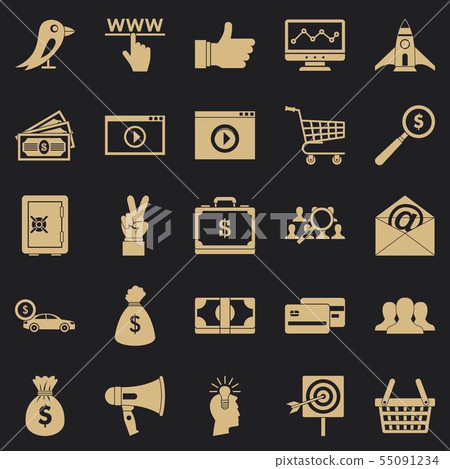 Digital success icons set, simple style - Stock Illustration [55091234 ...