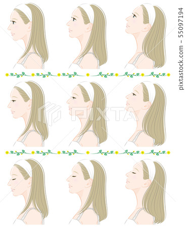 Facial expression illustration of a profile of... - Stock Illustration ...