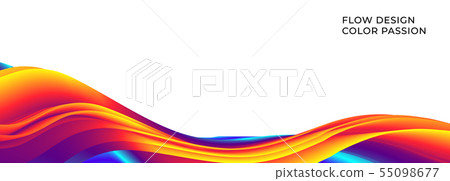 Colorful wavy flows of a fluid lines and liquid - Stock Illustration ...