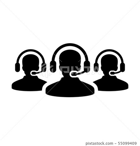 Customer service icon vector male business support - Stock Illustration ...