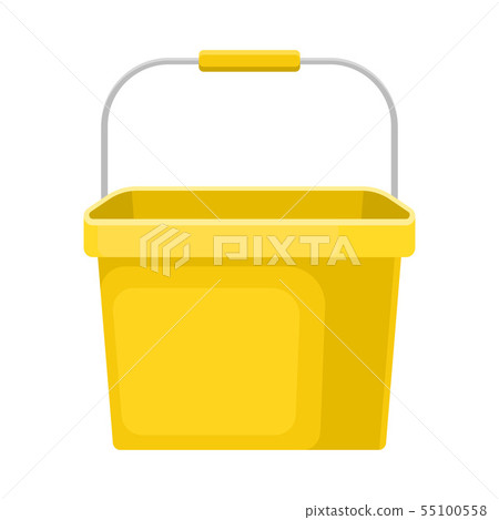 Rectangular yellow bucket. Vector illustration... - Stock Illustration ...