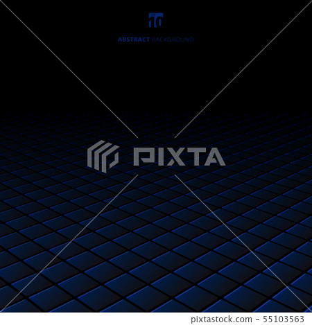 Abstract black and blue square pattern perspective - Stock Illustration ...