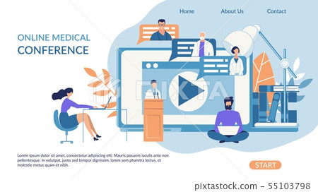 Advertising Banner Online Medical Conference. - Stock Illustration ...