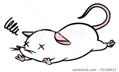 A fallen mouse (white) - Stock Illustration [55108623] - PIXTA