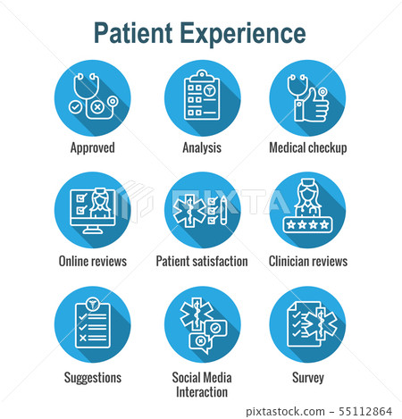 Patient Satisfaction Icon Set with patient - Stock Illustration ...
