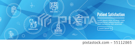Patient Satisfaction Icon Set & Web Header Banner - Stock Illustration ...