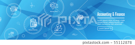 Accountant or Accounting Icon Set & Web Header - Stock Illustration ...