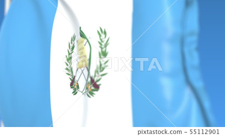 Flying national flag of Guatemala close-up, 3D... - Stock Illustration ...