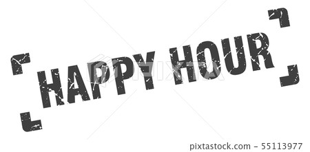 happy hour stamp. happy hour square grunge sign. - Stock Illustration ...