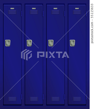 Blue lockers in school or gym - Stock Illustration [55115633] - PIXTA
