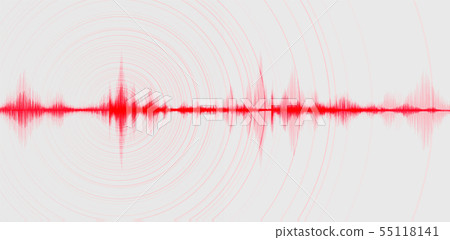 Red Digital Sound Wave - Stock Illustration [55118141] - PIXTA