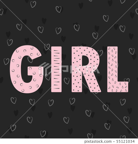 cute poster with hand drawn text isolated on black - Stock Illustration ...