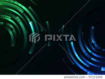 green blue circle digital pixel abstract - Stock Illustration [55121808 ...