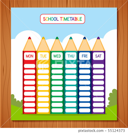 School timetable template - Stock Illustration [55124373] - PIXTA