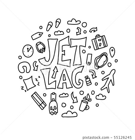 Jet lag quote. Vector concept illustration. - Stock Illustration ...