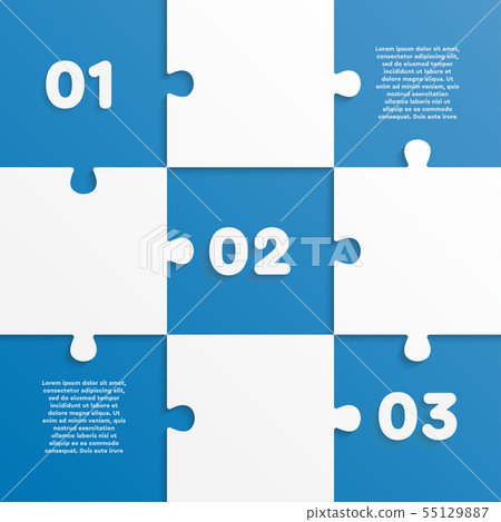 Nine pieces jigsaw puzzle squares info graphic. - Stock Illustration ...