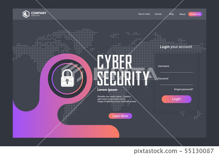 Cyber Security Landing Page Vector Template Design - Stock Illustration ...