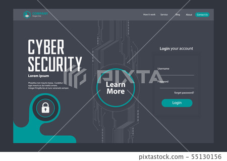 Cyber Security Landing Page Vector Template Design - Stock Illustration ...
