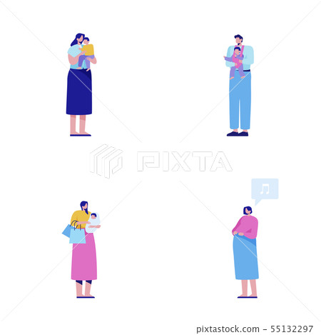 Isometric set of people, human movement concept... - Stock Illustration ...