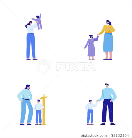 Isometric set of people, human movement concept... - Stock Illustration ...
